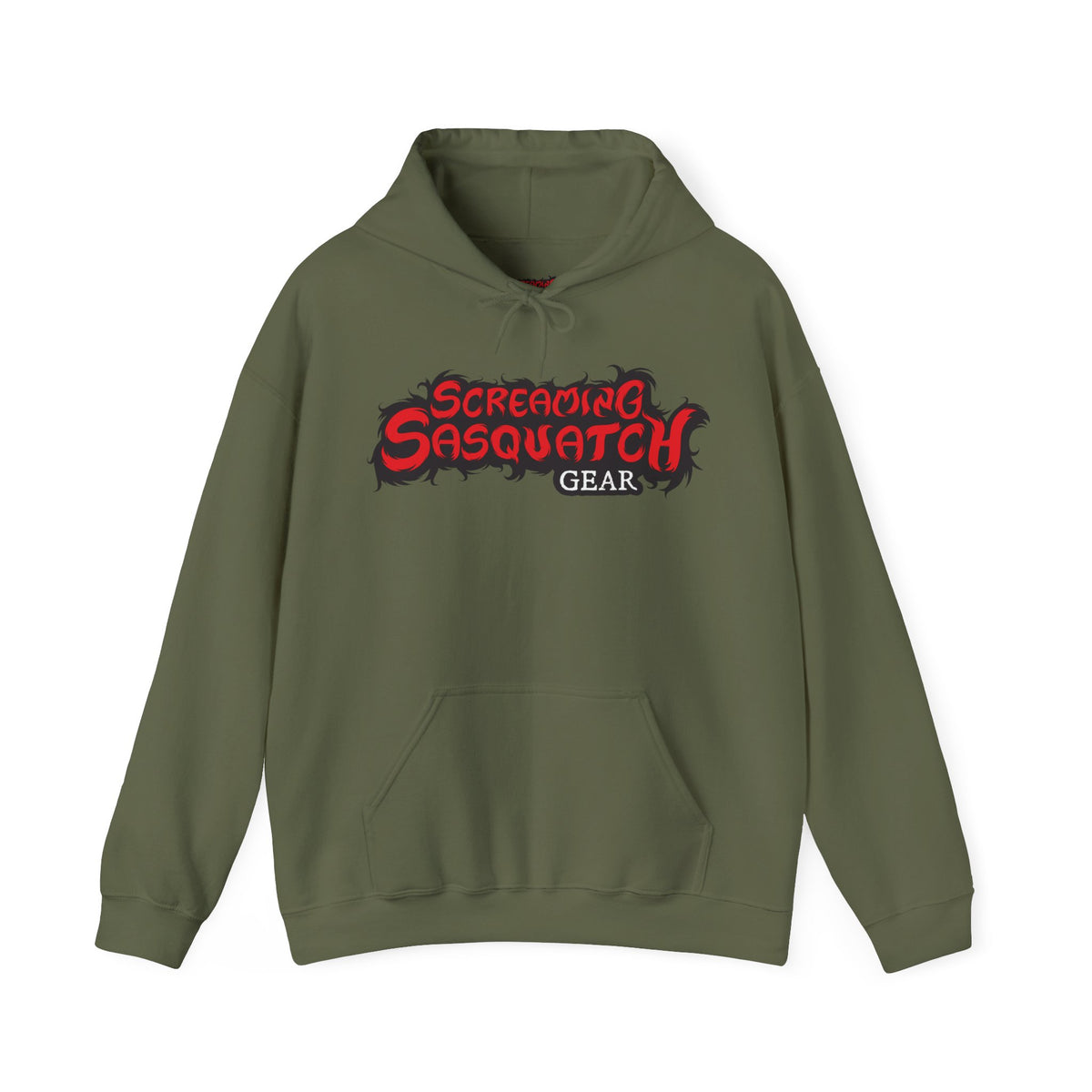 Screaming Logo - Military Green - Hoodie – Screaming Sasquatch Gear