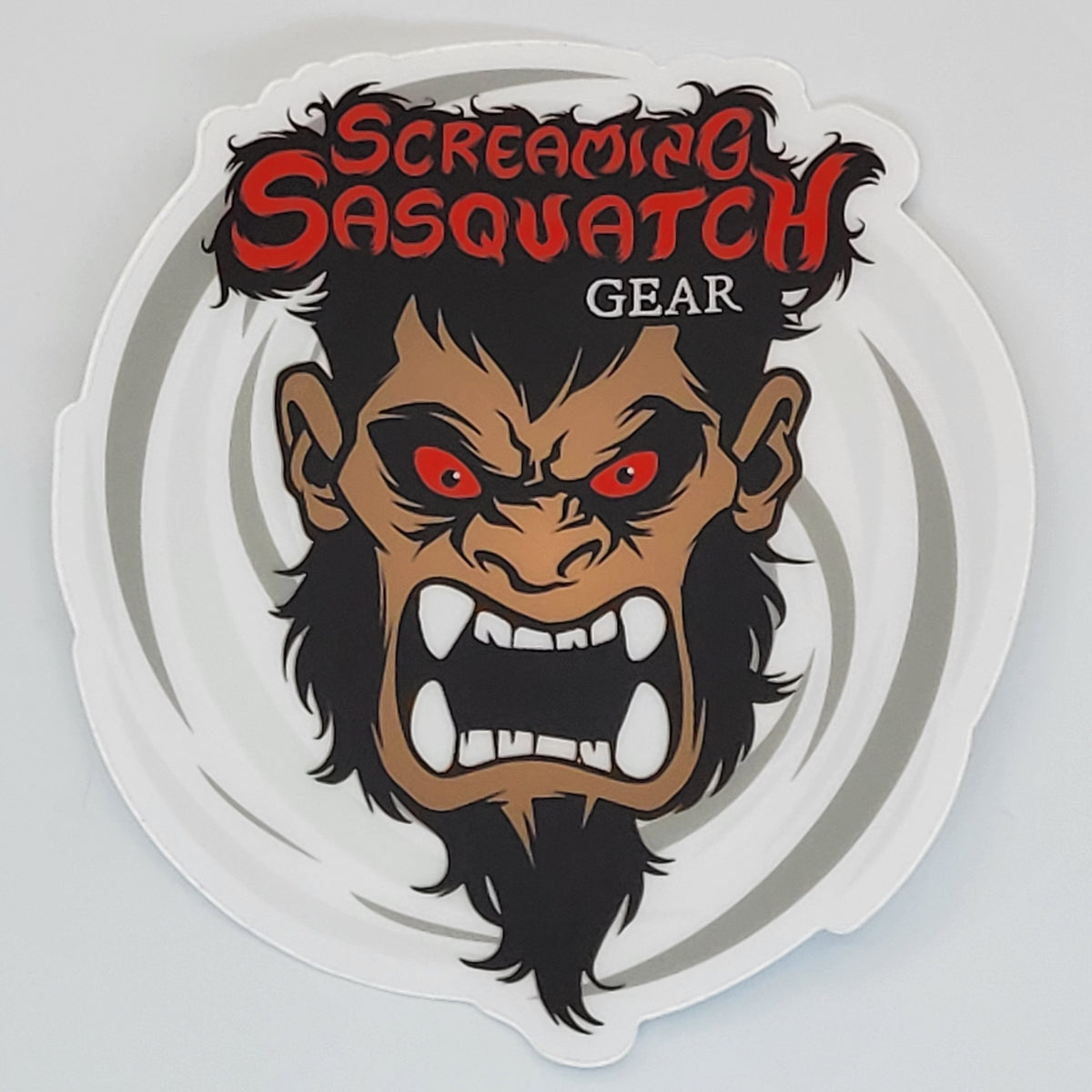 Sticker - 3.75x4 Inch - Swirling Squatch – Screaming Sasquatch Gear